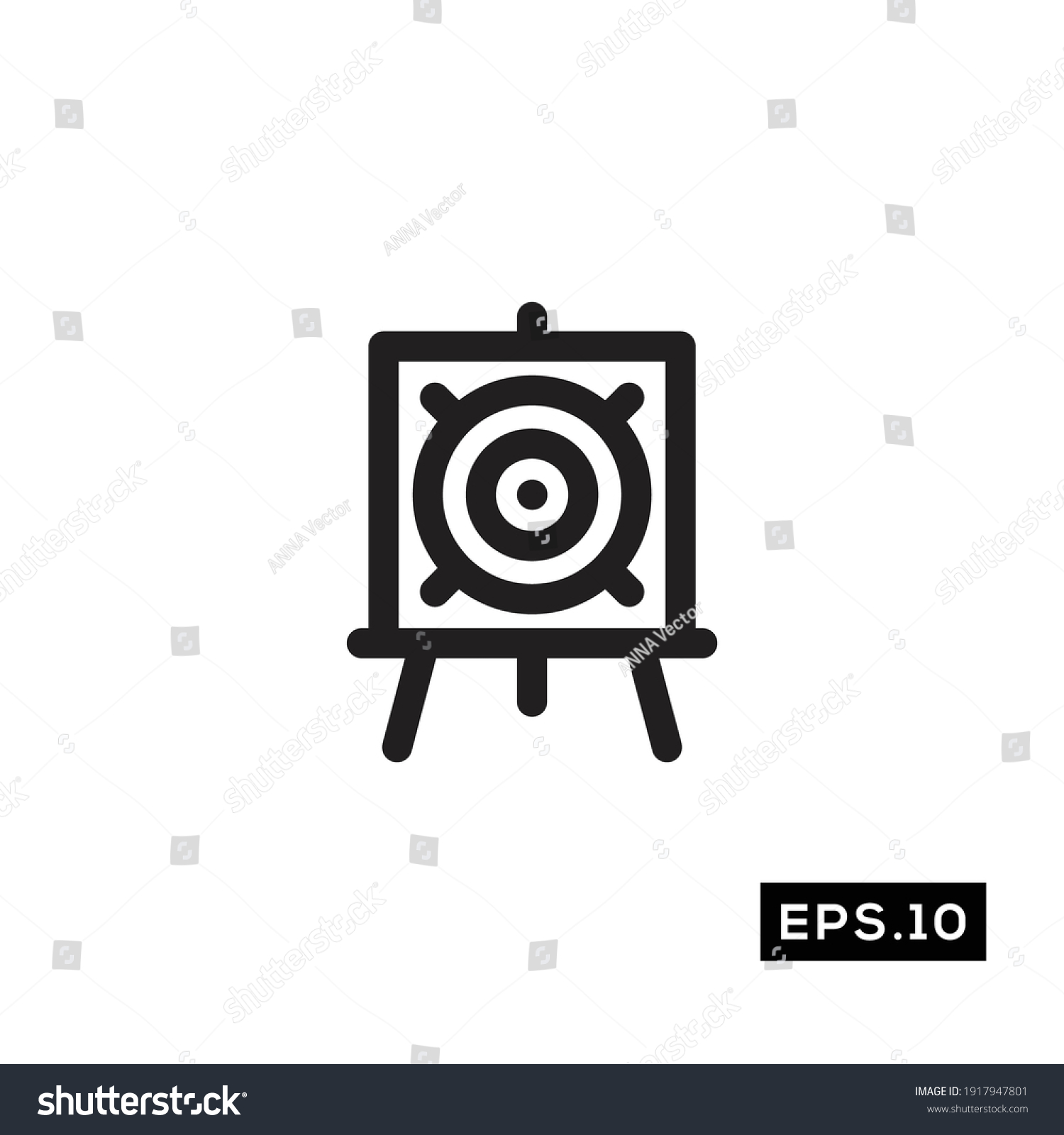 Archery Line Icon Vector Archery Symbol Stock Vector (Royalty Free ...