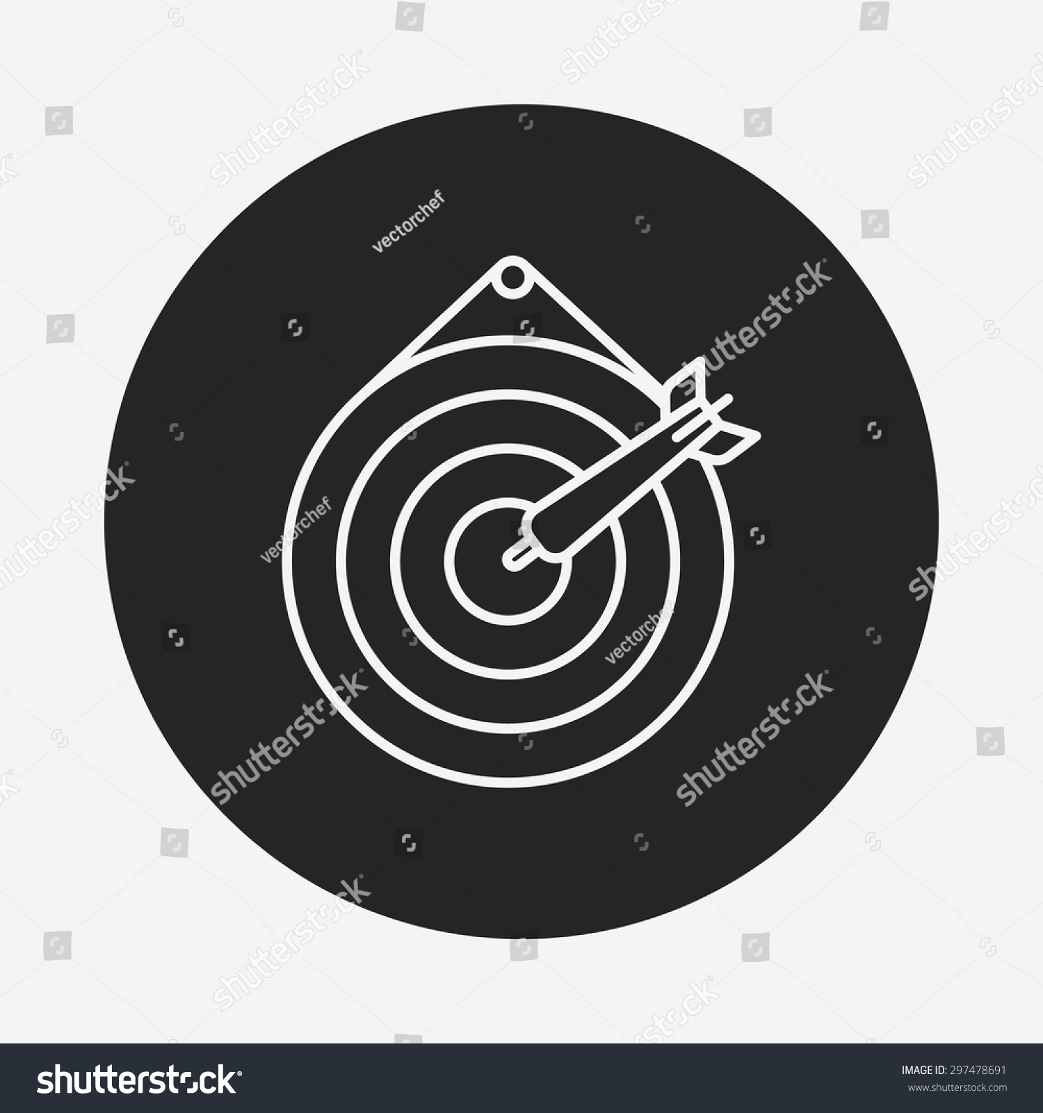Archery Target Line Icon Stock Vector (Royalty Free) 297478691 ...