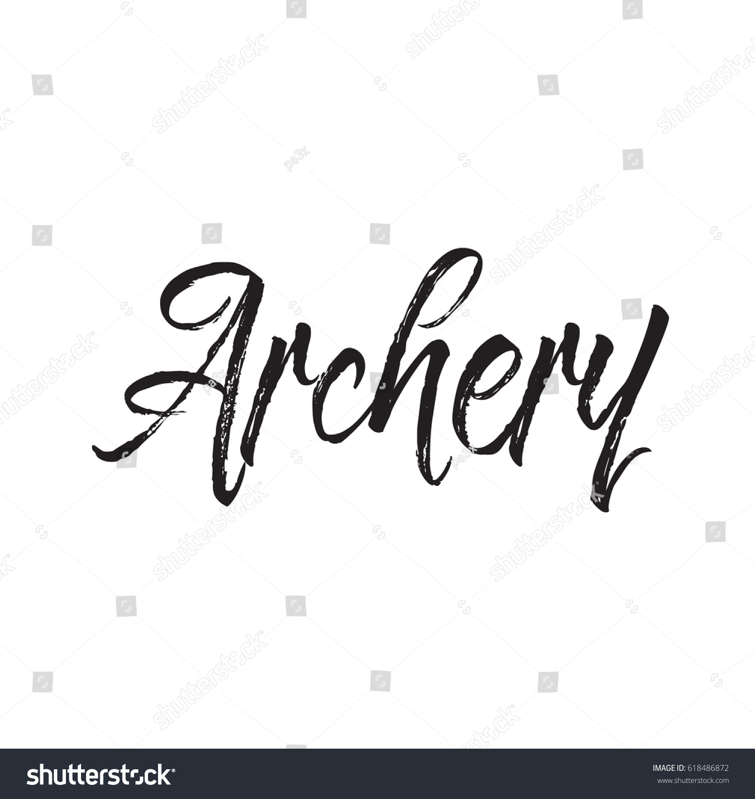 Archery Text Design Vector Calligraphy Typography: vector de stock ...