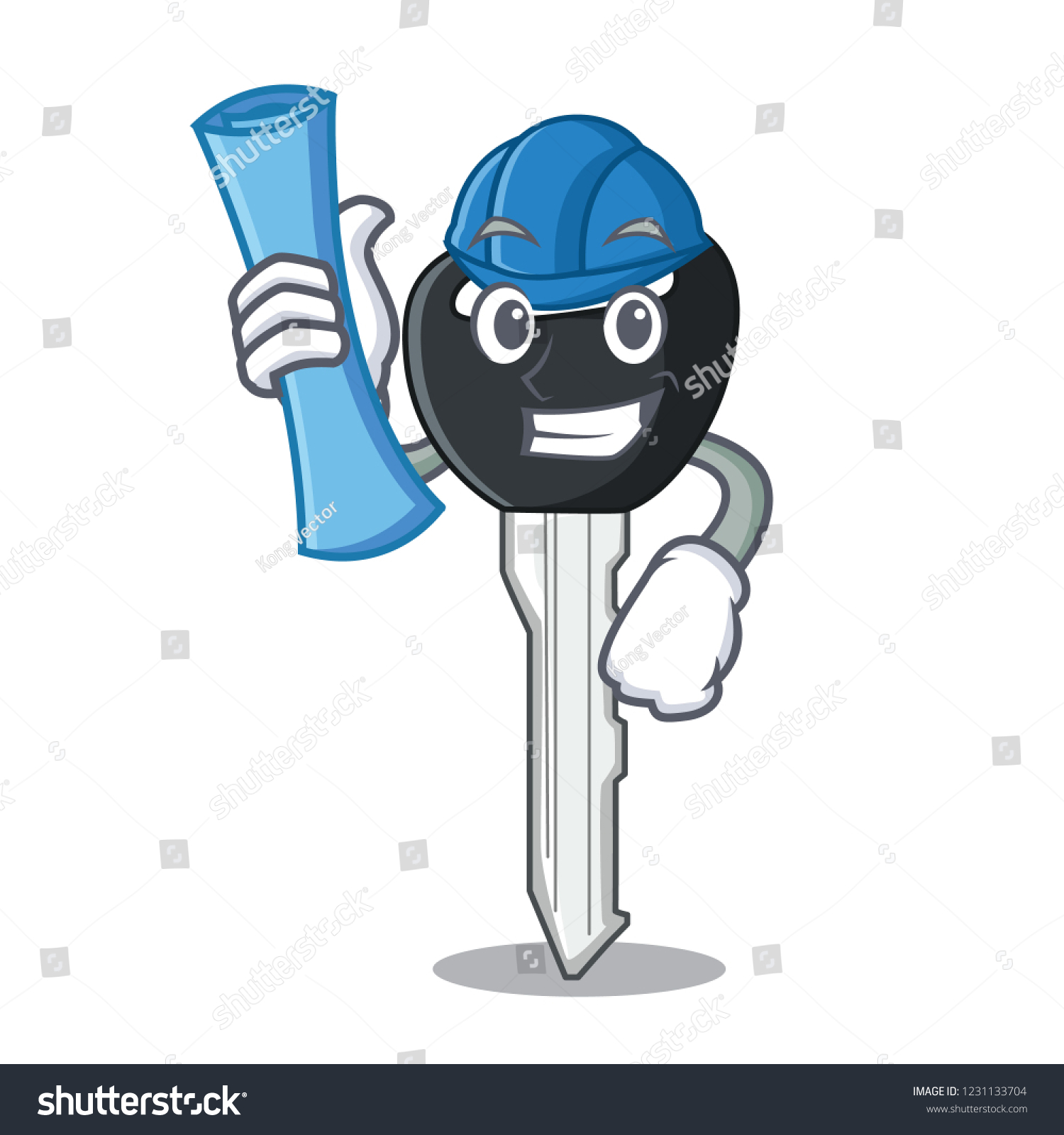 Architect Car Key Remote Cartoon Control Stock Vector (Royalty Free ...