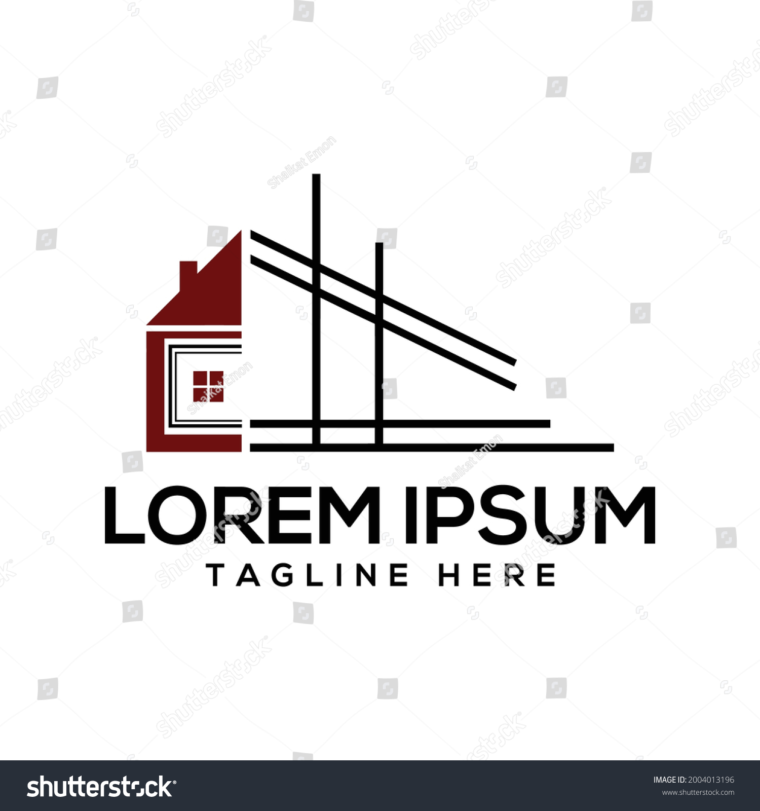 Architect House Logo Architectural Construction Design Stock Vector ...