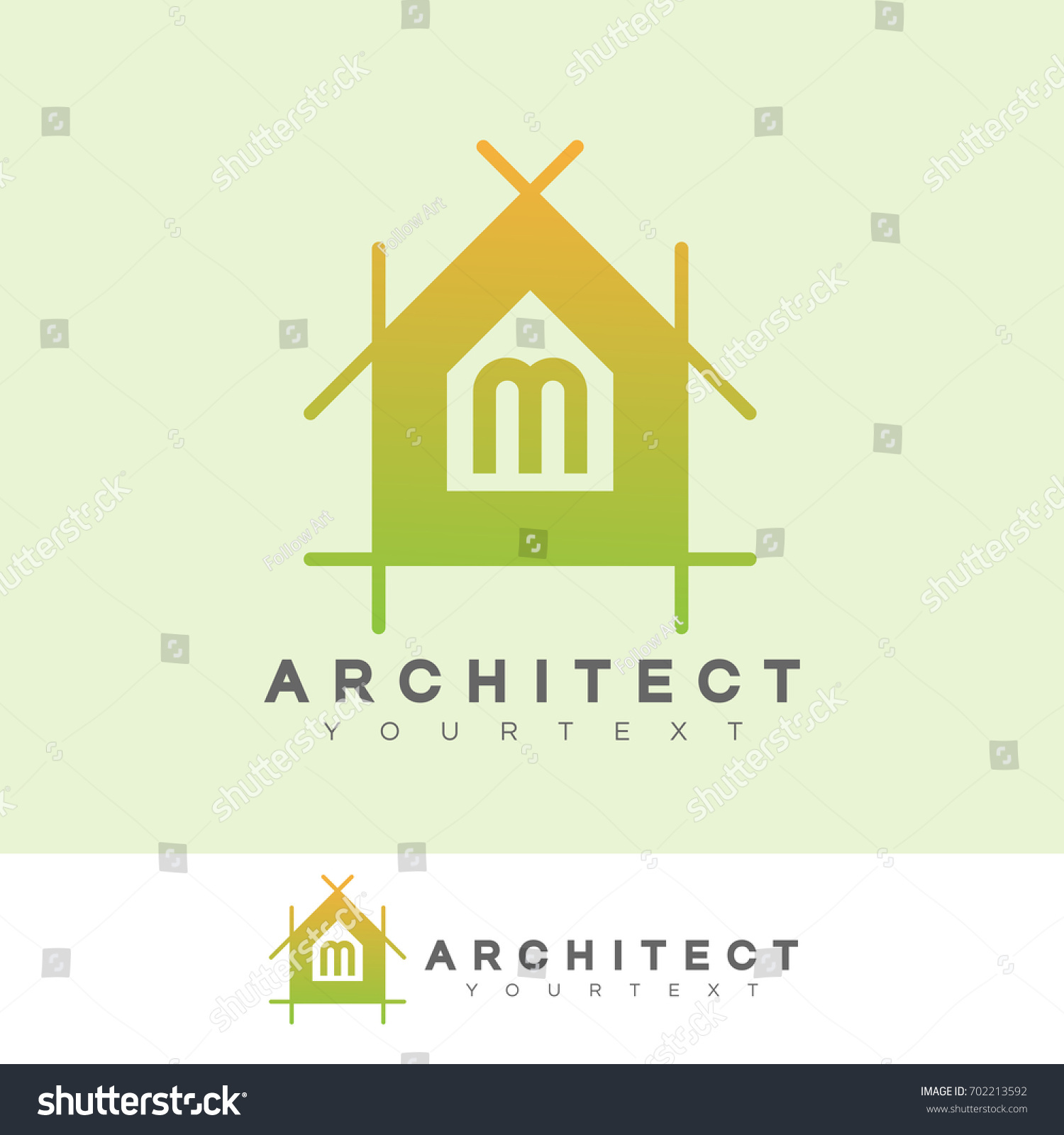 Architect Initial Letter M Logo Design: vector de stock (libre de ...