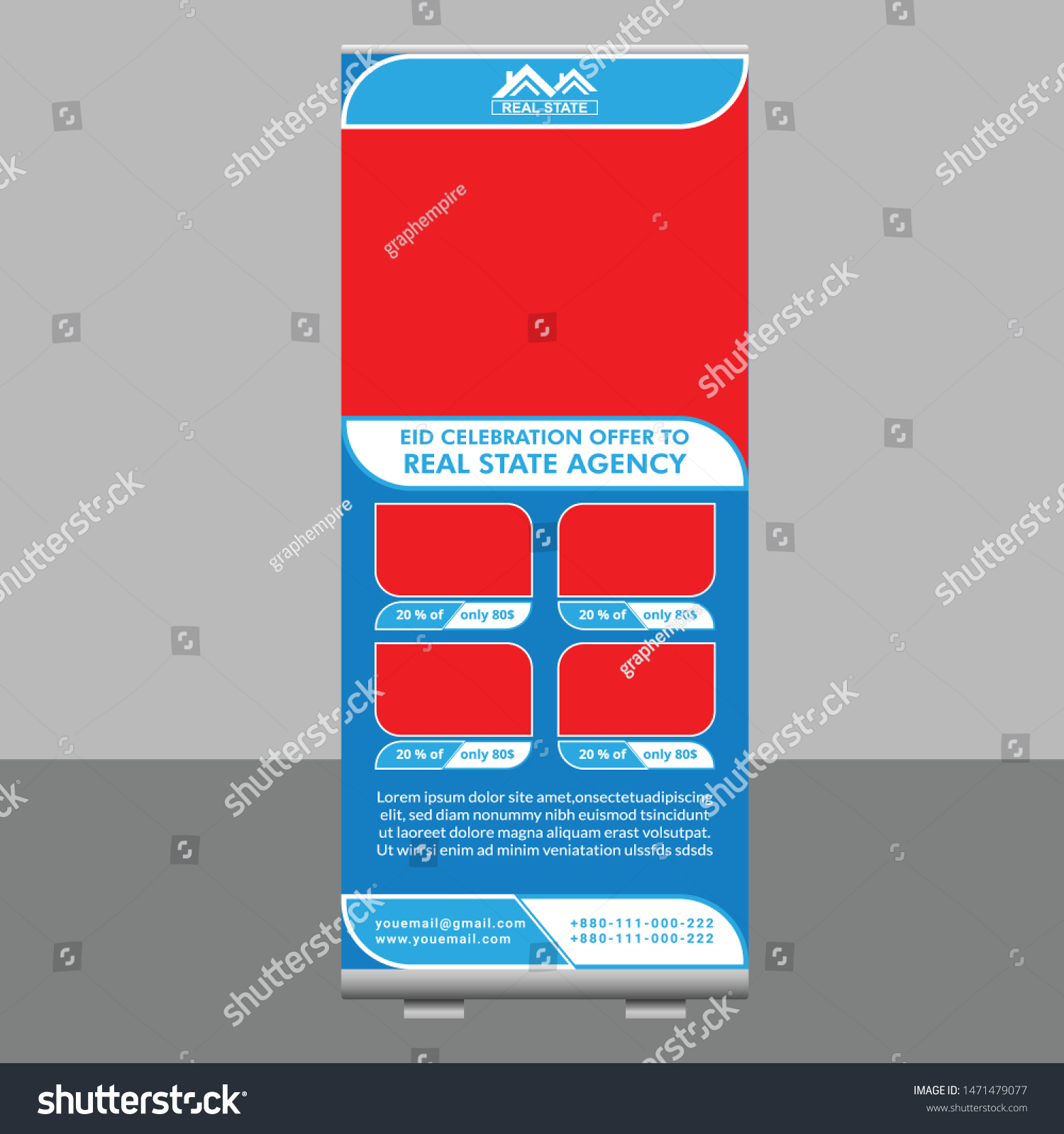 Architect Roll Signage Standee Stock Vector (Royalty Free) 1471479077