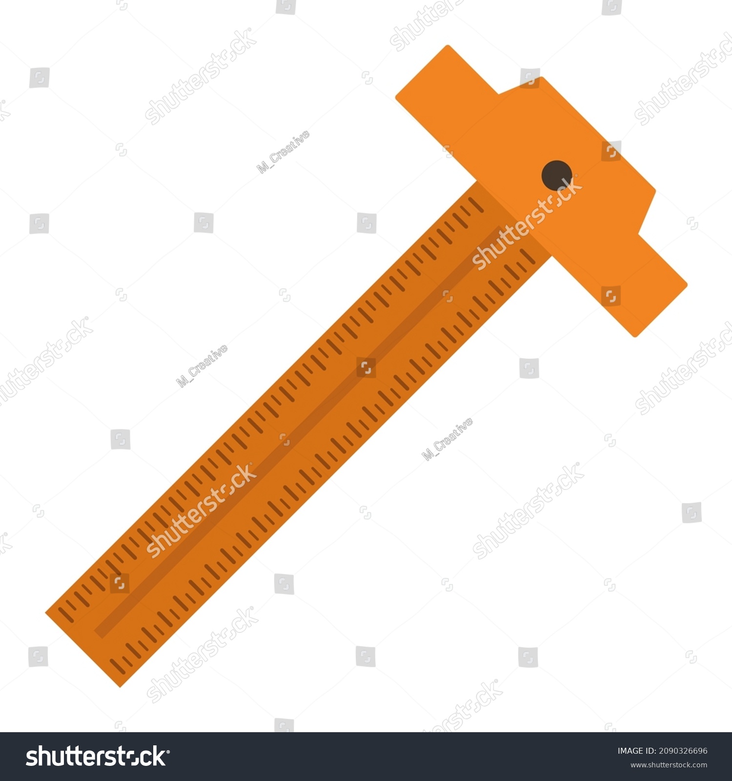 Architect Ruler Flat Clipart Vector Illustration Stock Vector (Royalty ...
