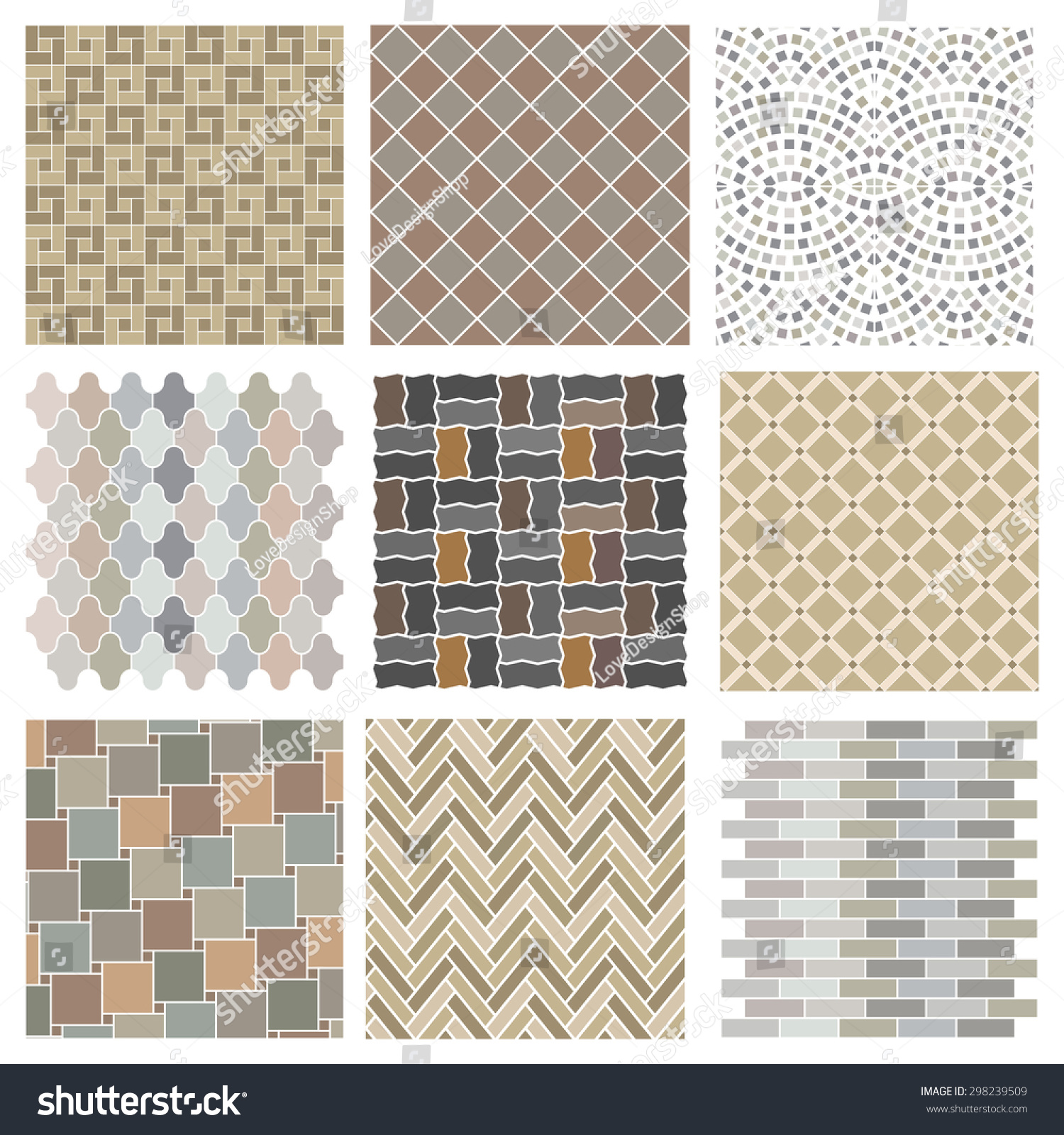 Architectural Landscape Rocks Bricks Patterns Set Stock Vector (Royalty ...