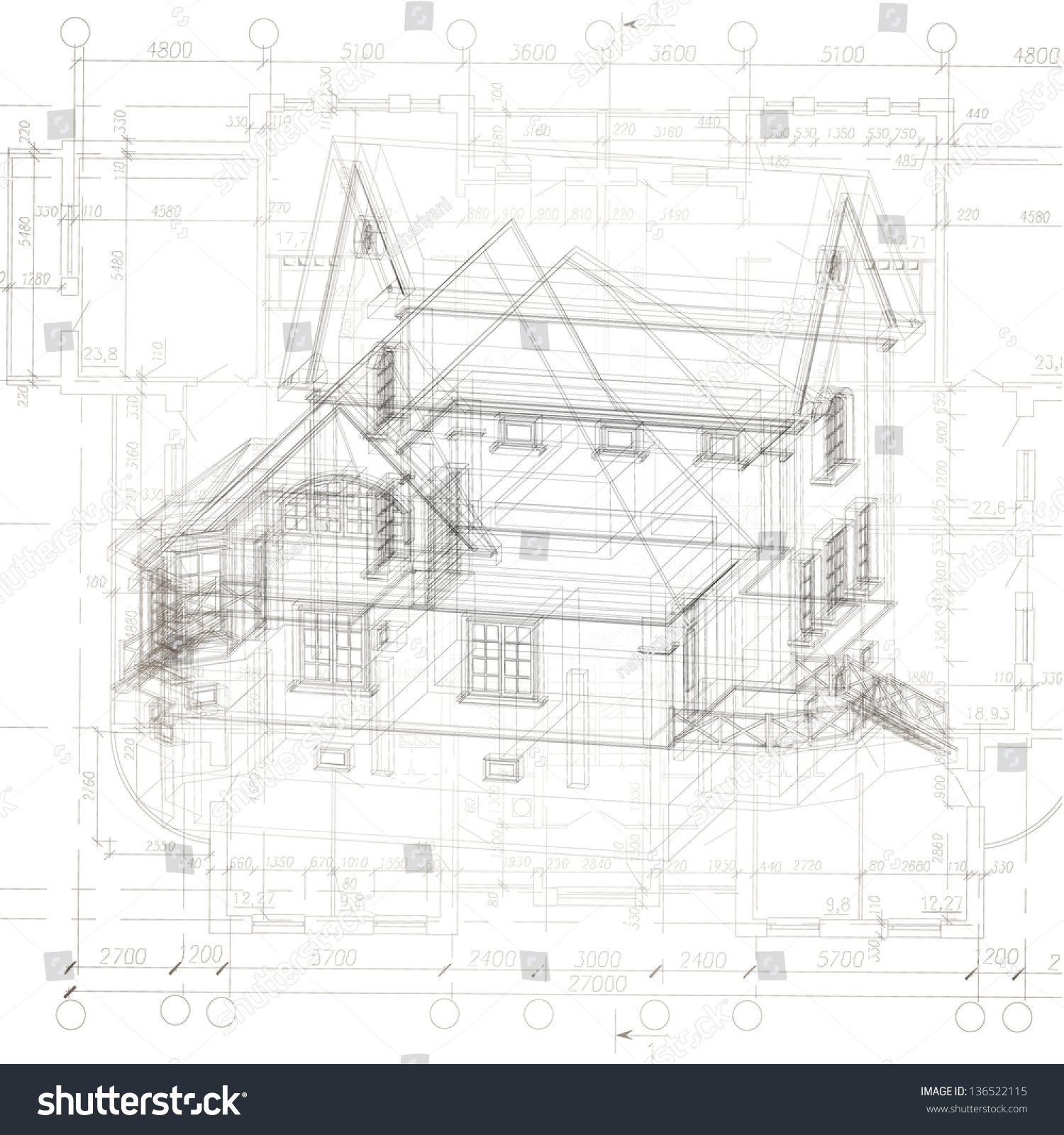 Architectural Background 3d Building Model Vector: vector de stock ...
