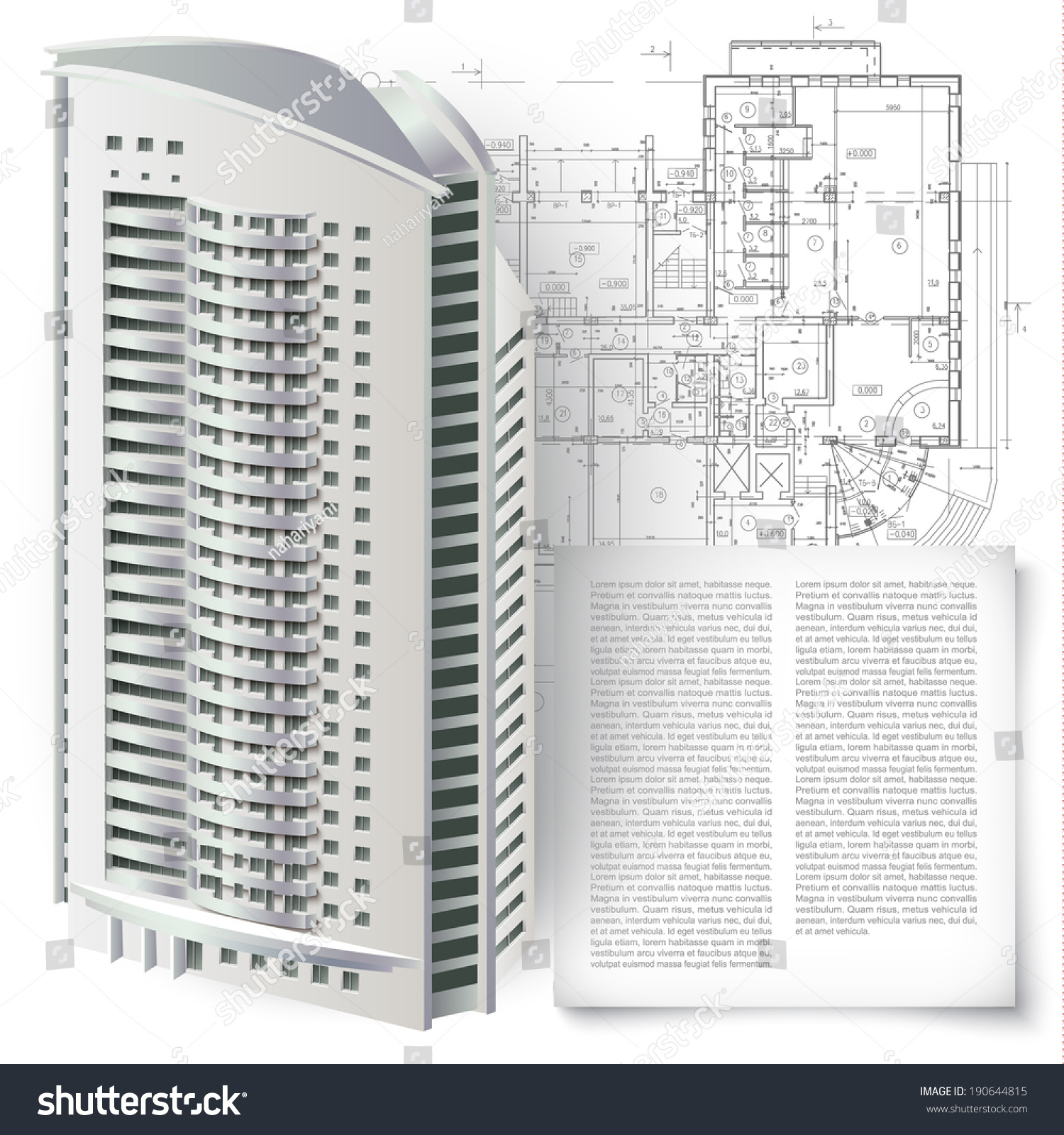 Architectural Background 3d Building Model Vector Stock Vector (Royalty ...