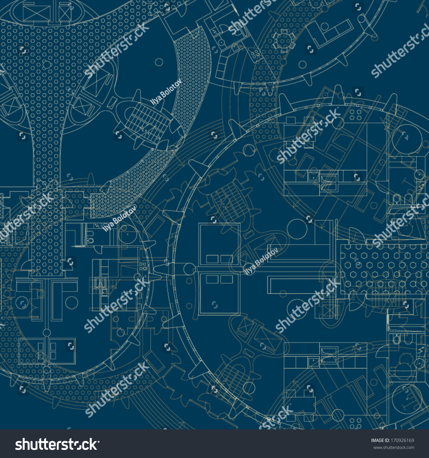 Vektor Stok Architectural Blueprint Vector Drawings (Tanpa Royalti ...