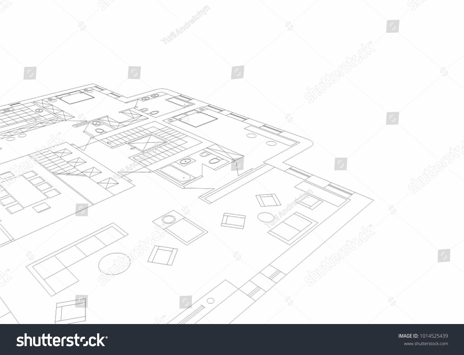 Architectural Building Drawings Stock Vector (Royalty Free) 1014525439 ...
