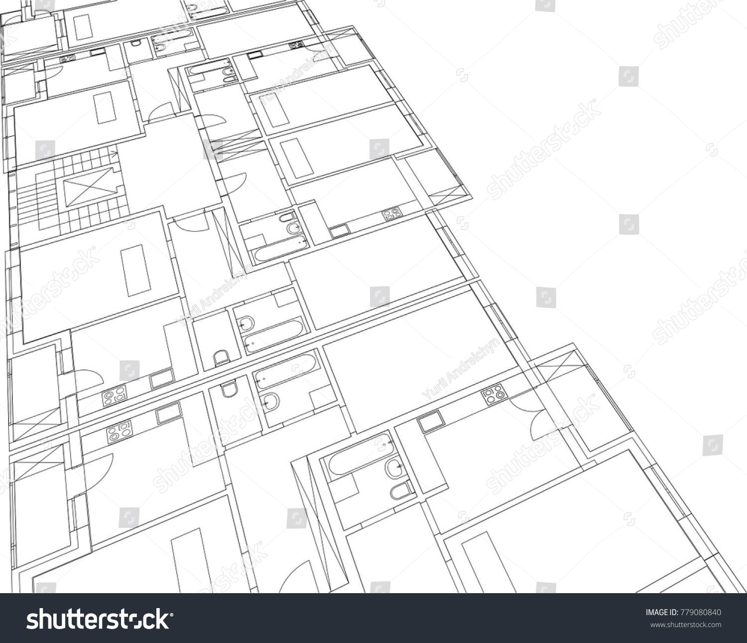 Architectural Building Drawings Stock Vector (Royalty Free) 779080840 ...