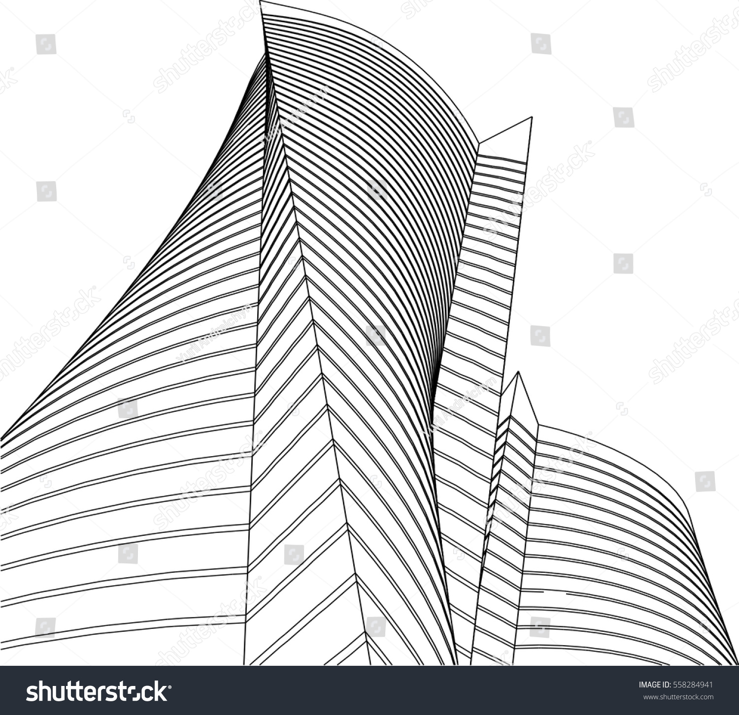 Architectural Drawing 3d Building Stock Vector (Royalty Free) 558284941 ...
