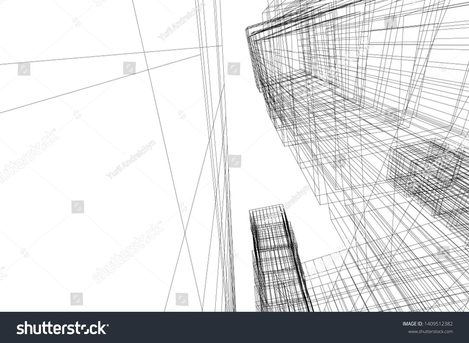 Architectural Drawing 3d Concept Building Stock Vector (Royalty Free ...