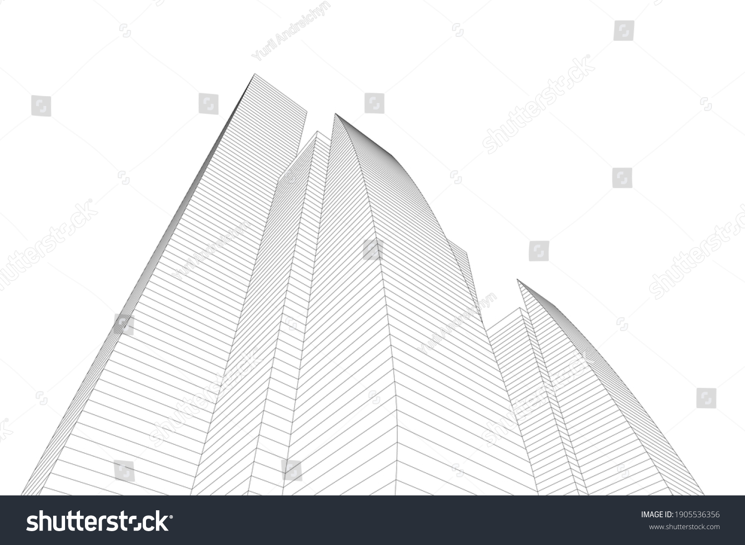 Vektor Stok Architectural Drawing 3d Vector Illustration (Tanpa Royalti ...