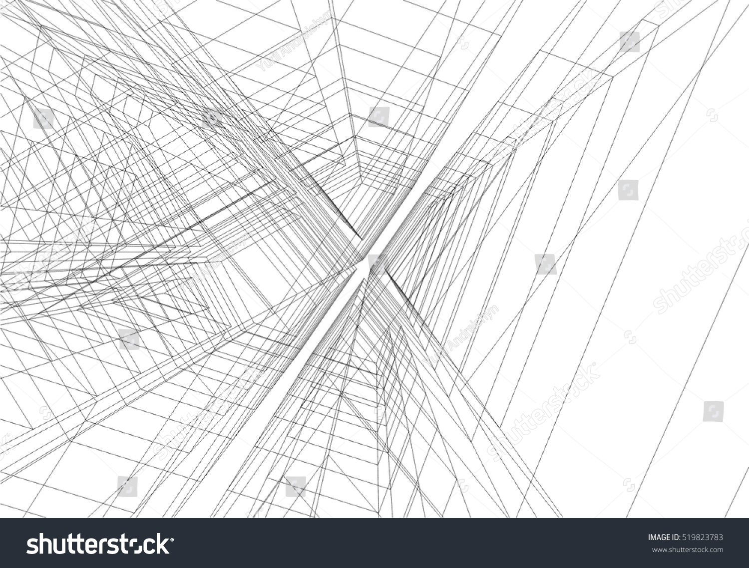 Architectural Drawing Geometric Background Stock Vector (Royalty Free ...