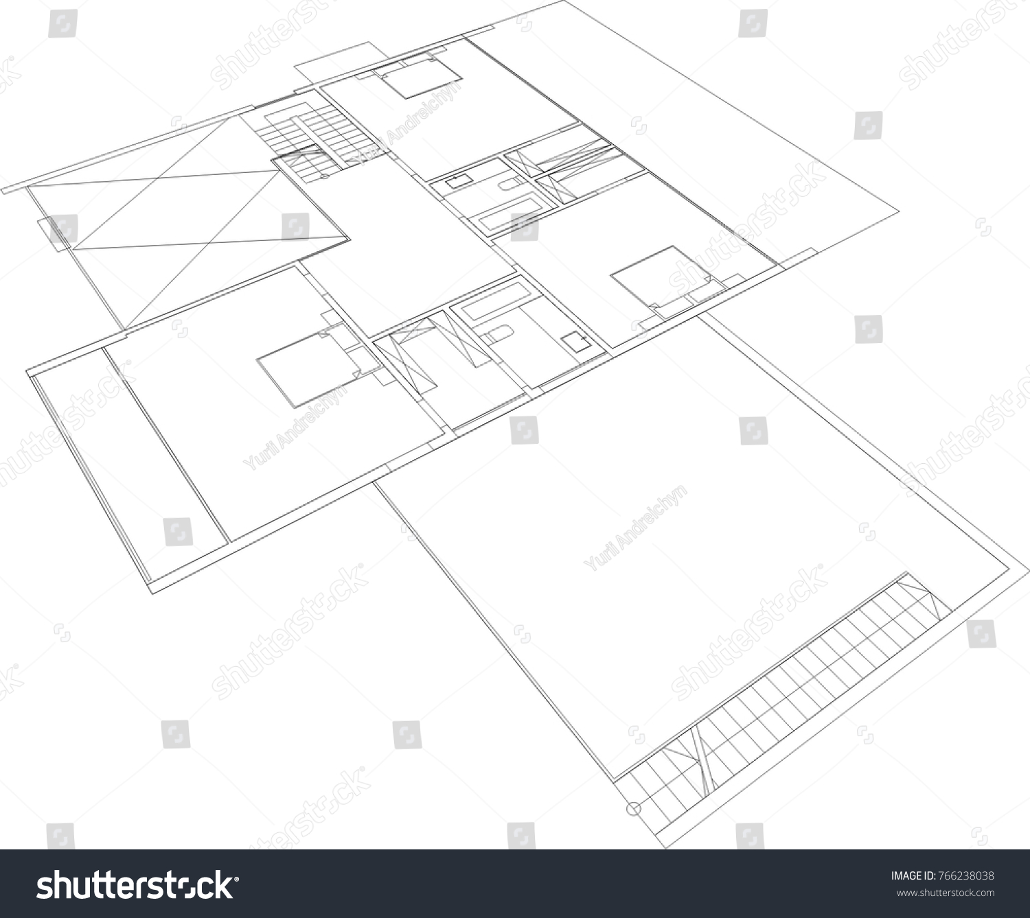 Architectural Drawing House Plan Vector 库存矢量图（免版税）766238038 | Shutterstock