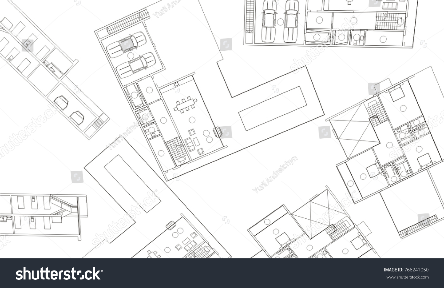 Vektor Stok Architectural Drawing House Plan Vector (Tanpa Royalti ...