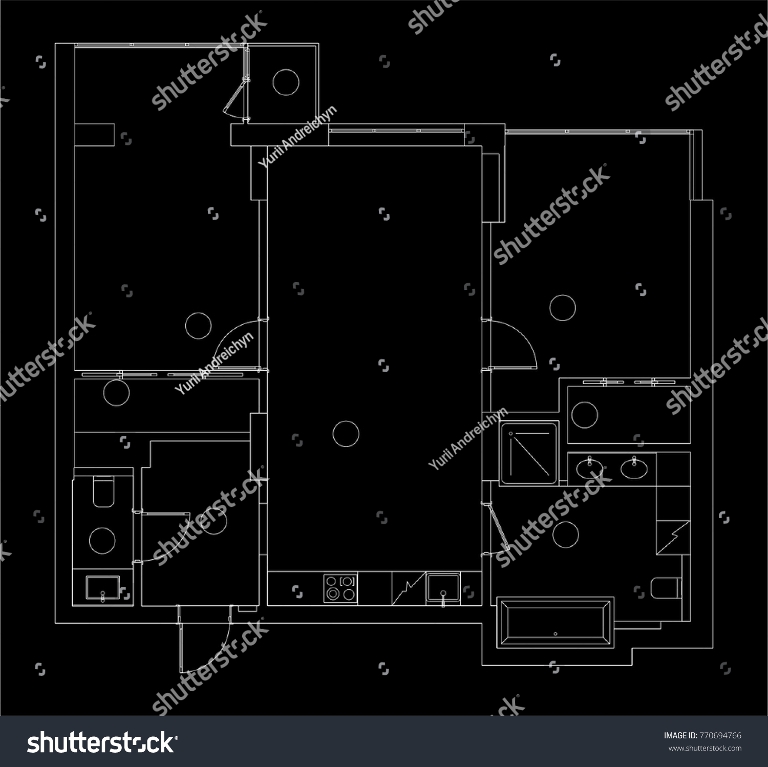 Architectural Drawing Layout Vector Illustration Stock Vector (Royalty ...