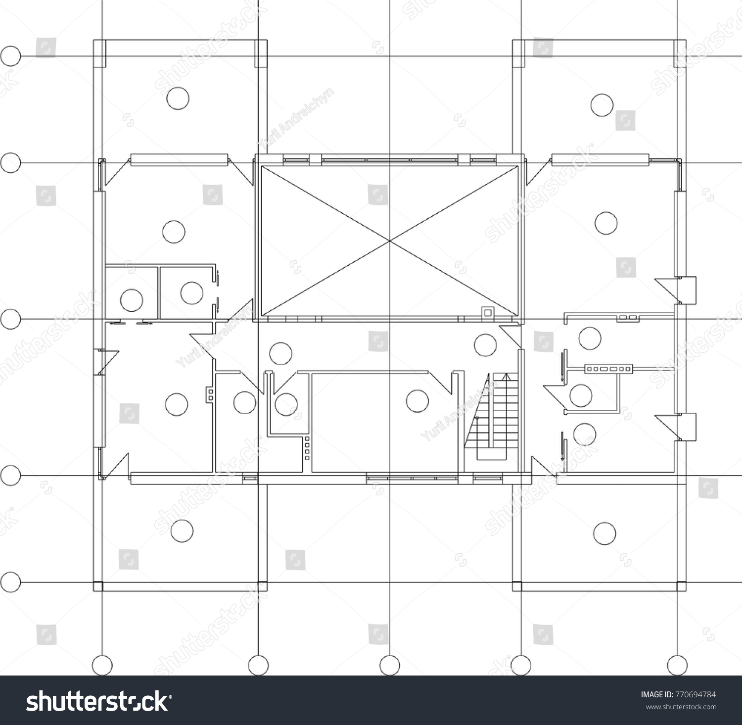 Architectural Drawing Layout Vector Illustration Stock Vector (Royalty ...