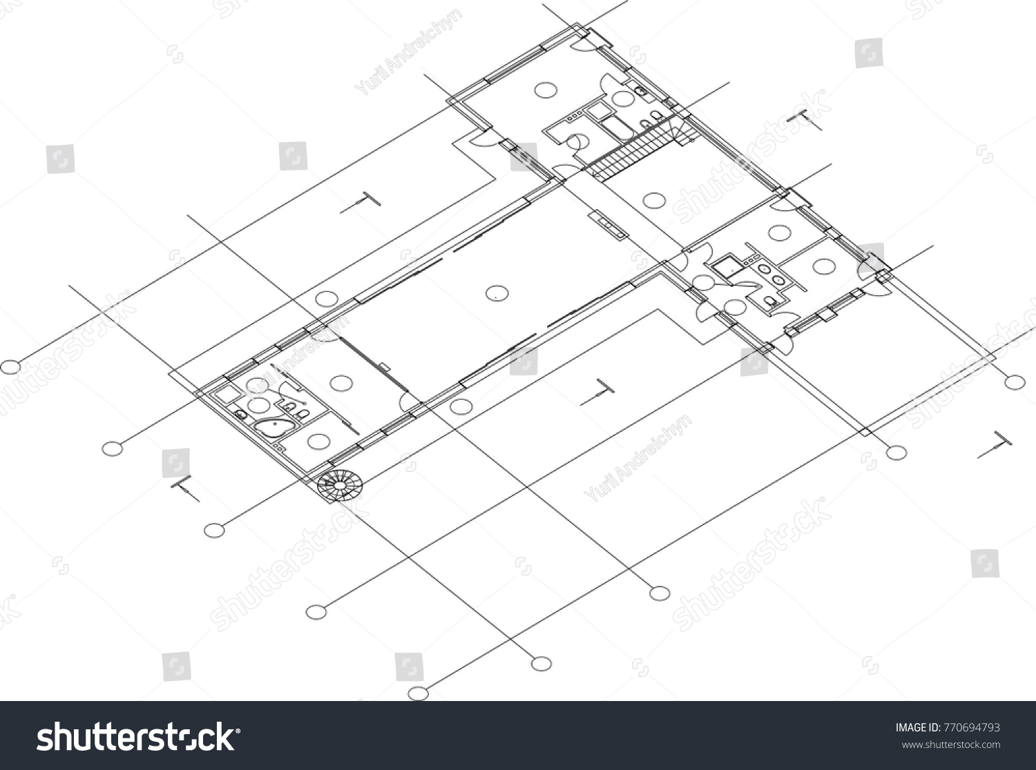 Architectural Drawing Layout Vector Illustration Stock Vector (Royalty ...