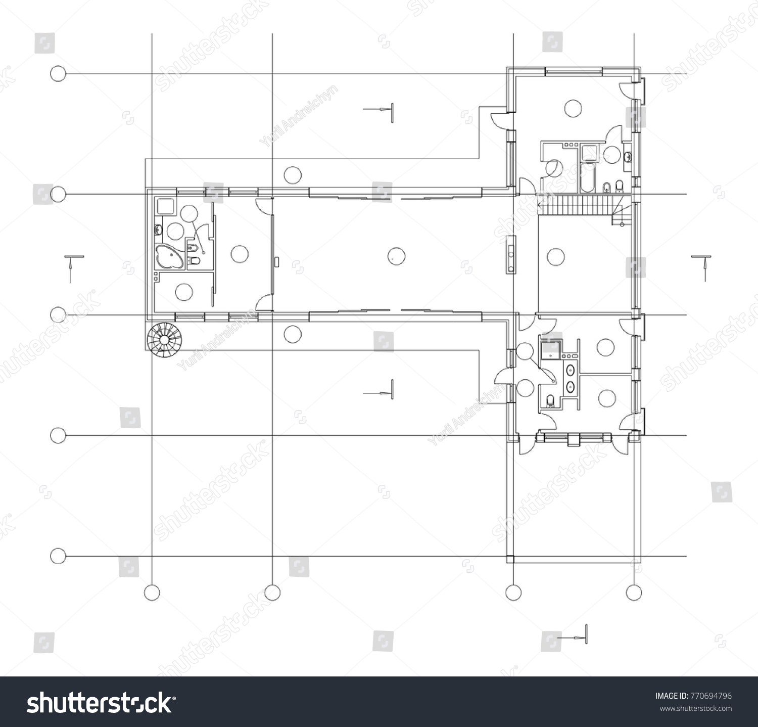 Architectural Drawing Layout Vector Illustration Stock Vector (Royalty ...