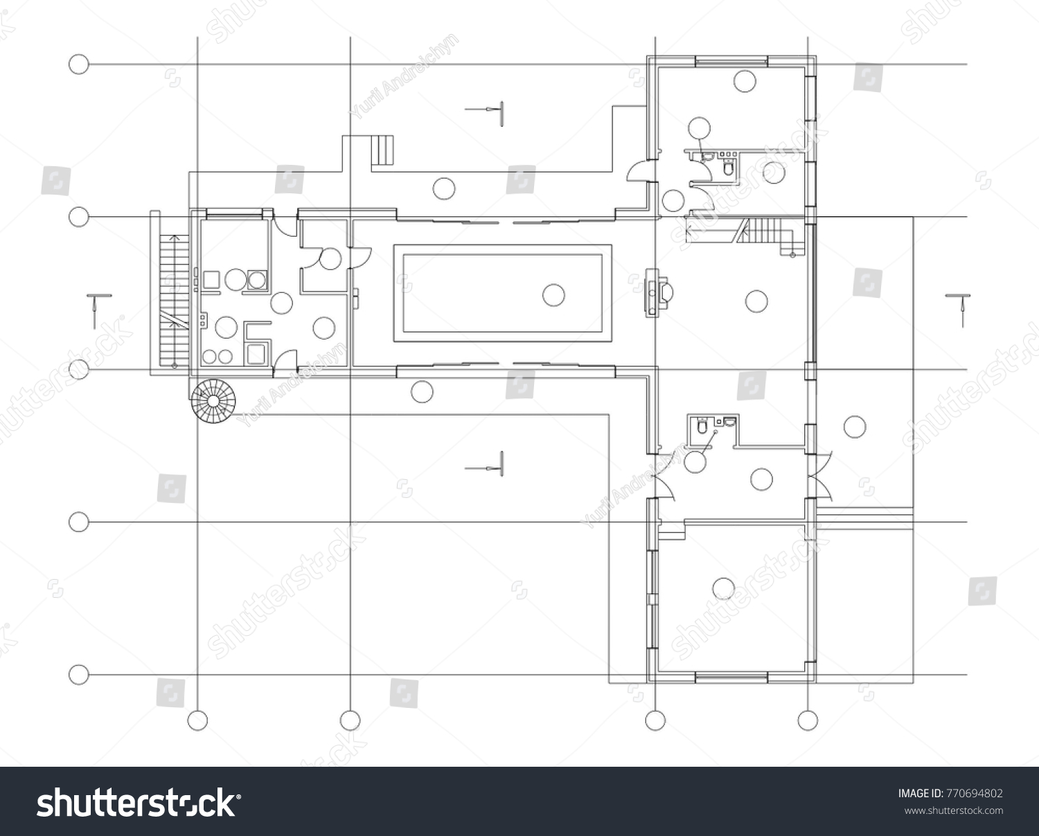 Architectural Drawing Layout Vector Illustration: vector de stock ...