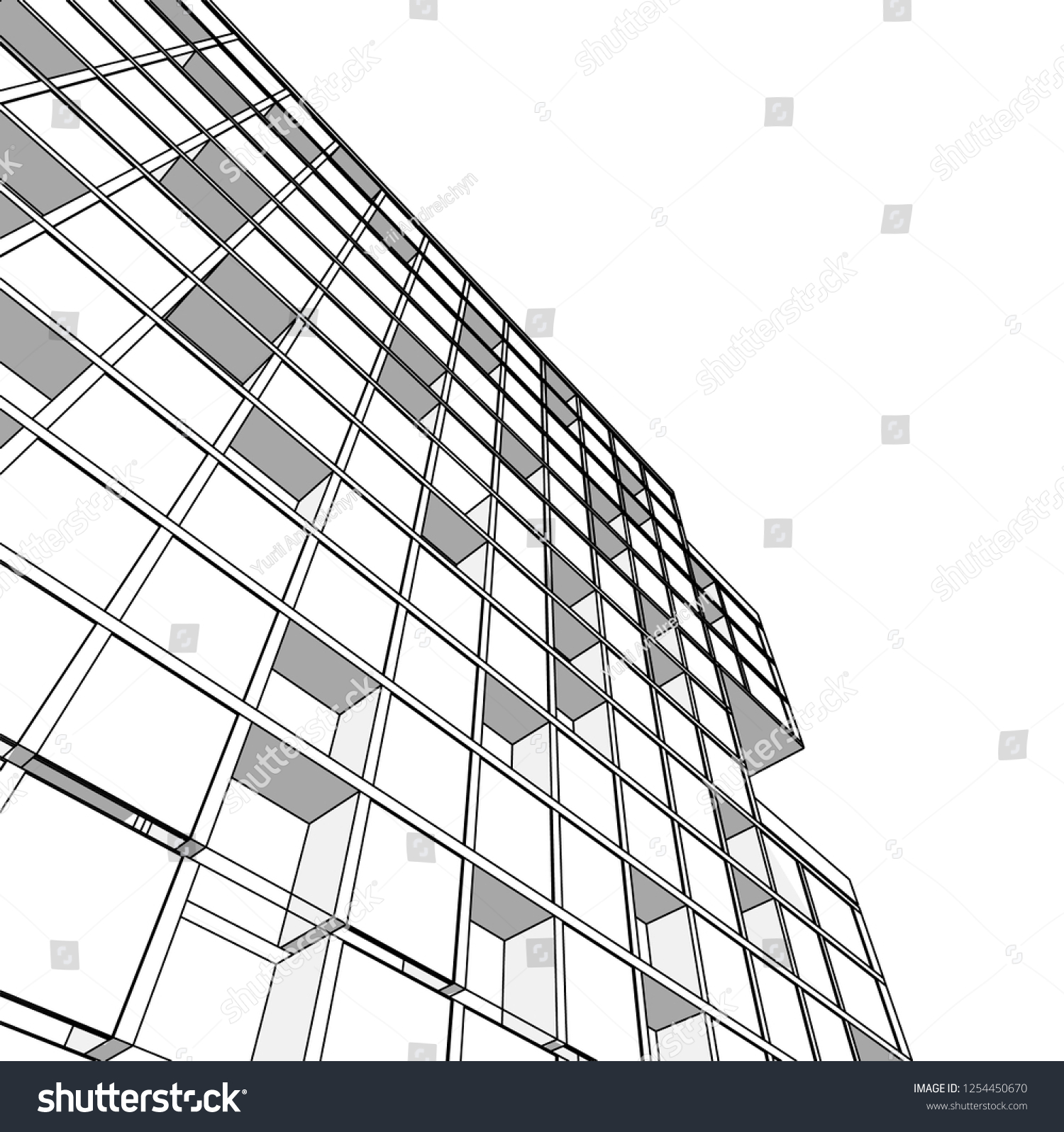 Architectural Drawing Vector 3d Illustration Stock Vector (Royalty Free ...