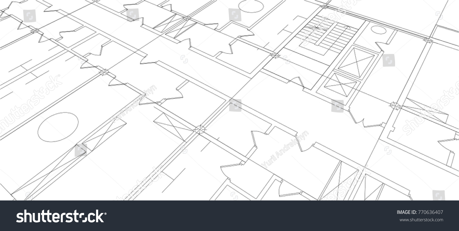 Architectural Drawing Vector Illustration Stock Vector (Royalty Free ...