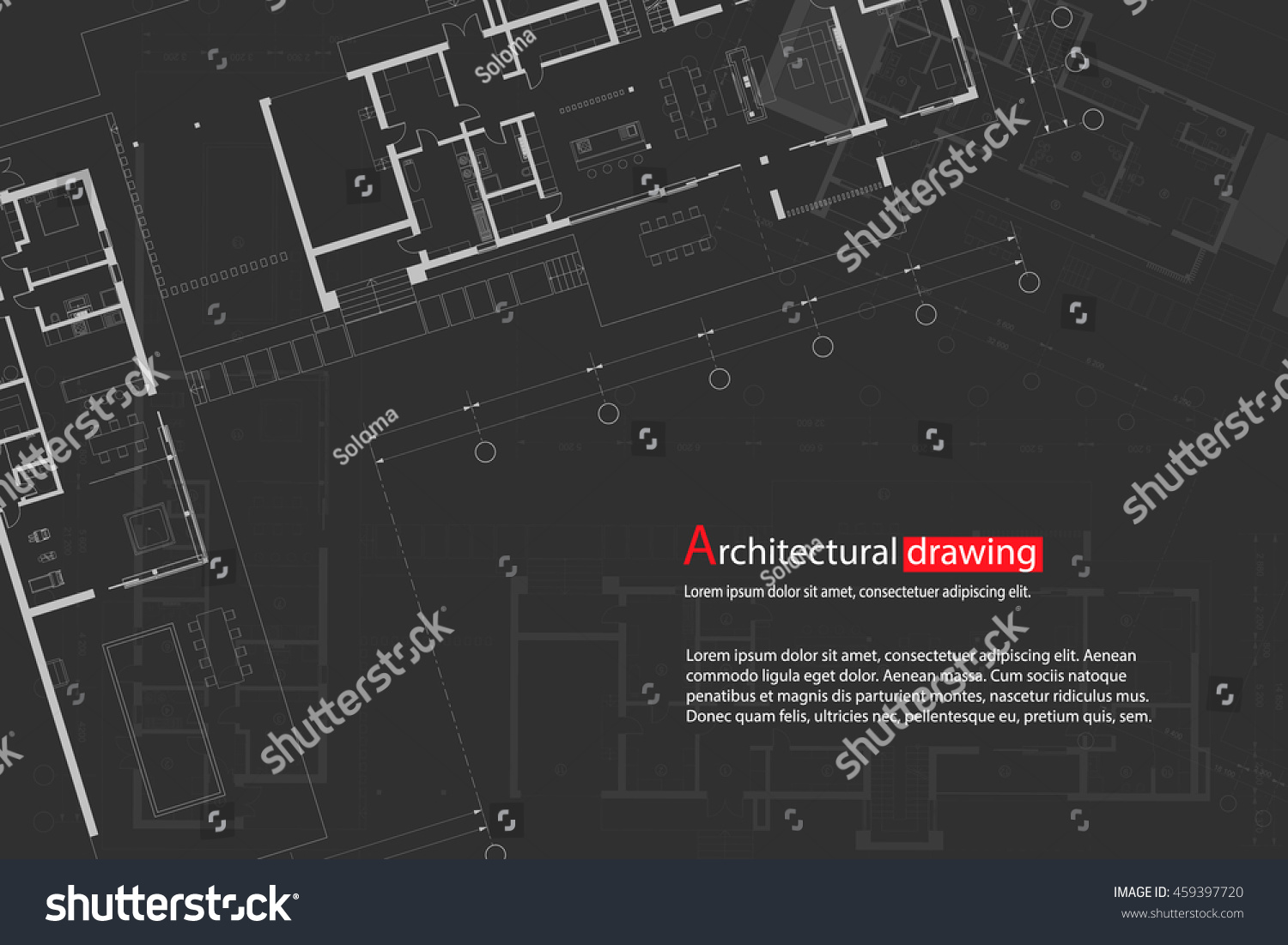Architectural Drawings Sections Plan Background Architectural Stock ...