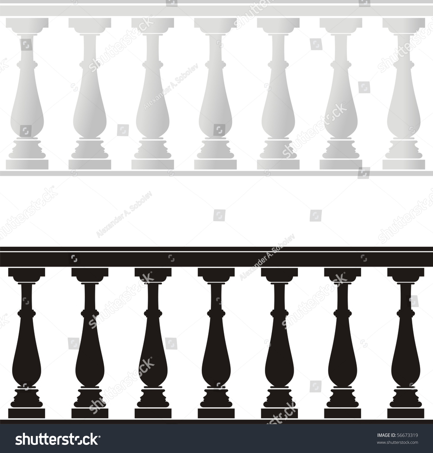 Architectural Element Balustrade: vector de stock (libre de regalías ...