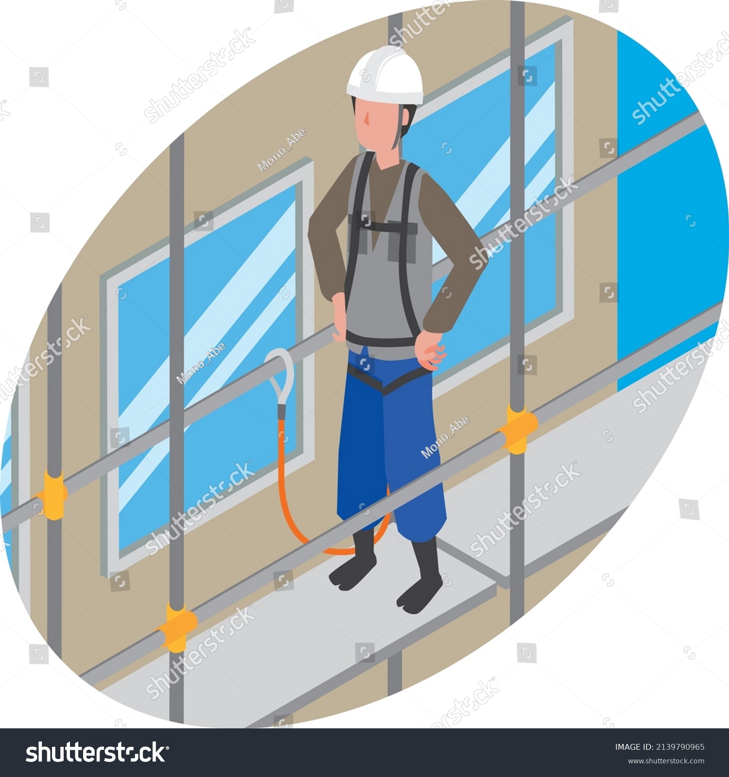Architectural Scaffolding Worker Male Stock Vector (Royalty Free ...