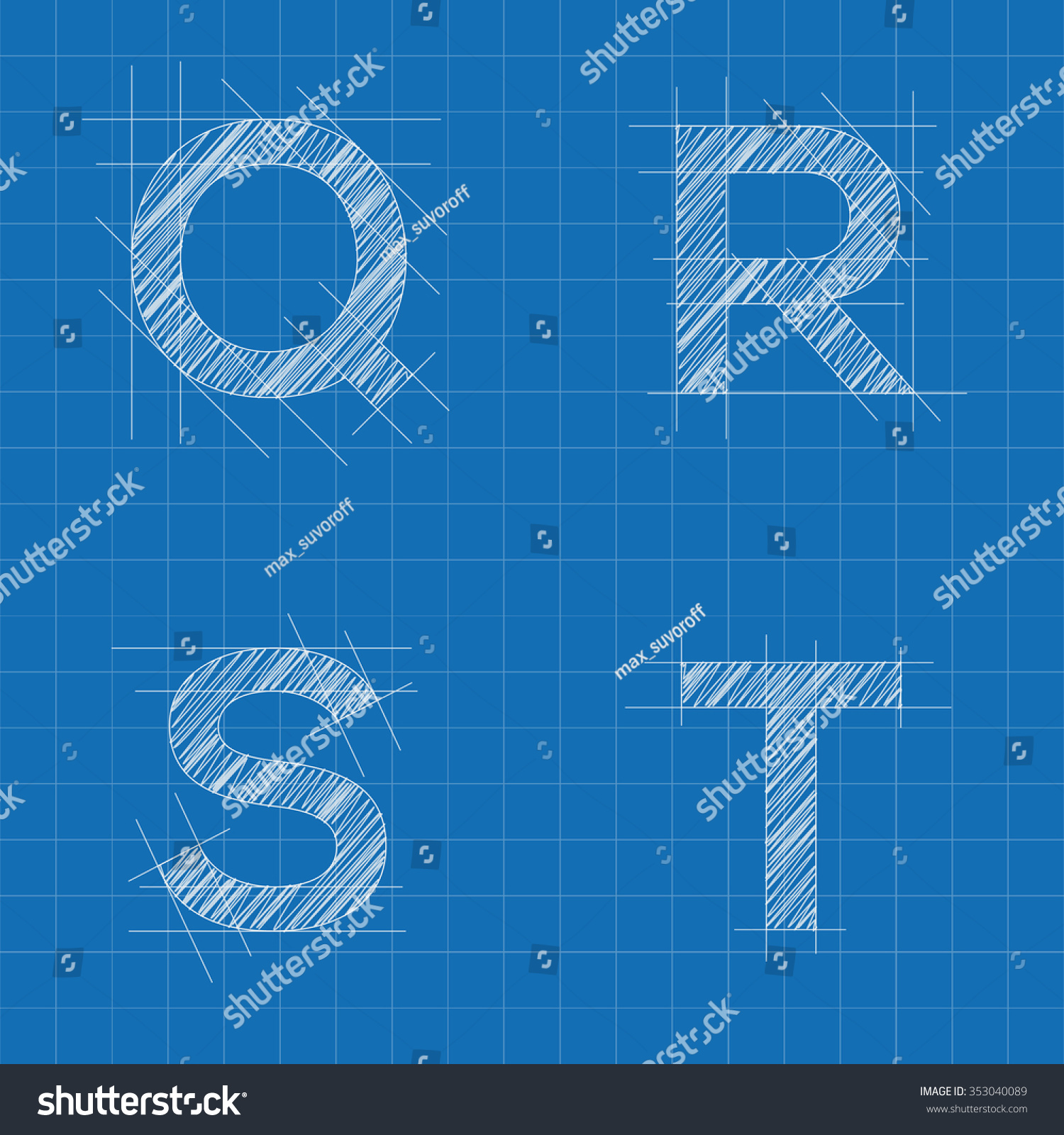 Architectural Sketched Letters Stock Vector (Royalty Free) 353040089 ...