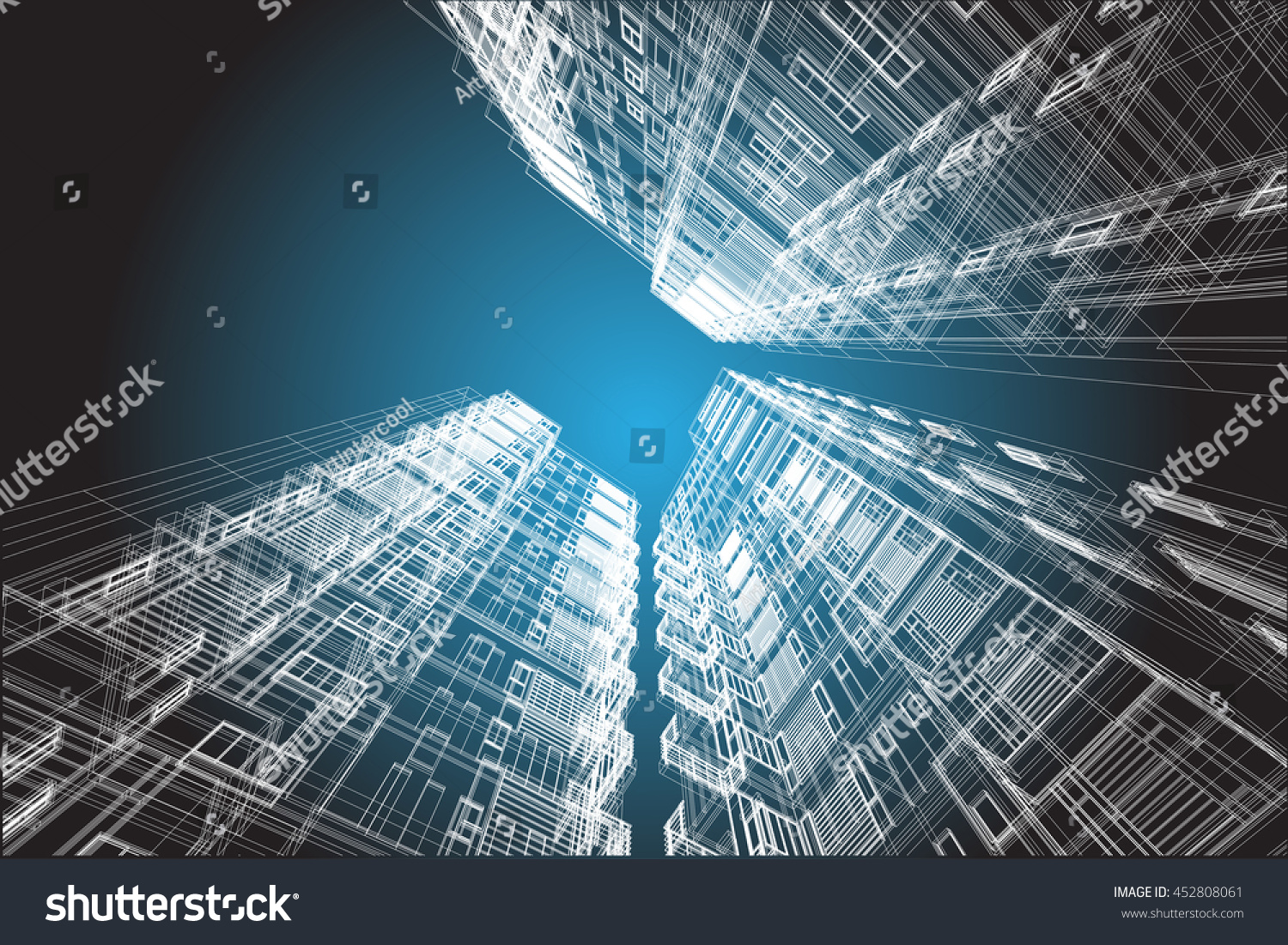 Architecture Abstract 3d Illustration Building Structure Stock Vector ...