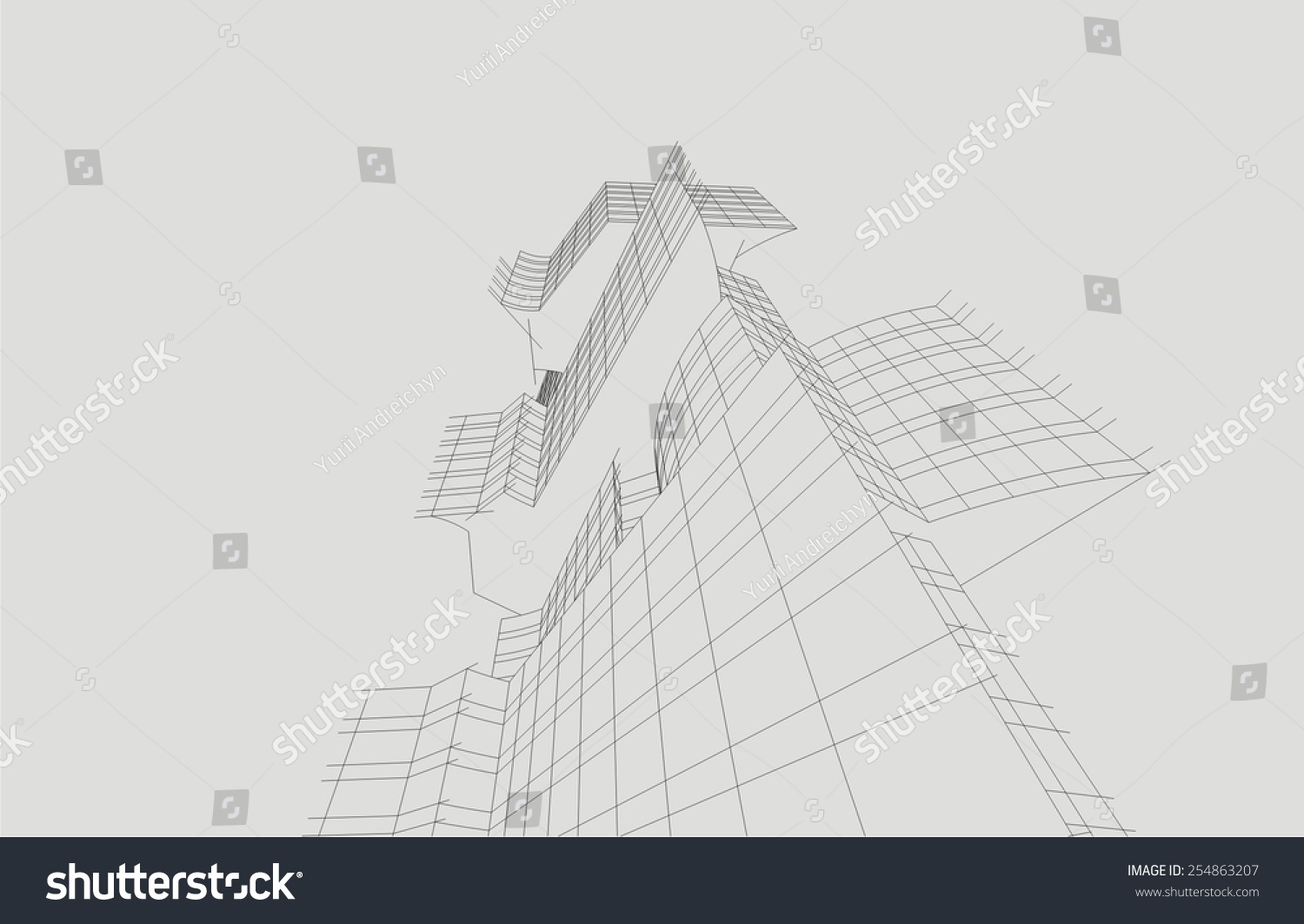 Architecture Building Sketch Stock Vector (Royalty Free) 254863207 ...
