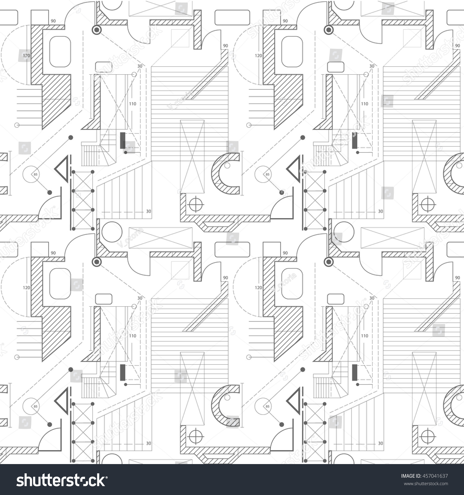 Architecture Design Draft Interior Blueprint Scheme Stock Vector ...