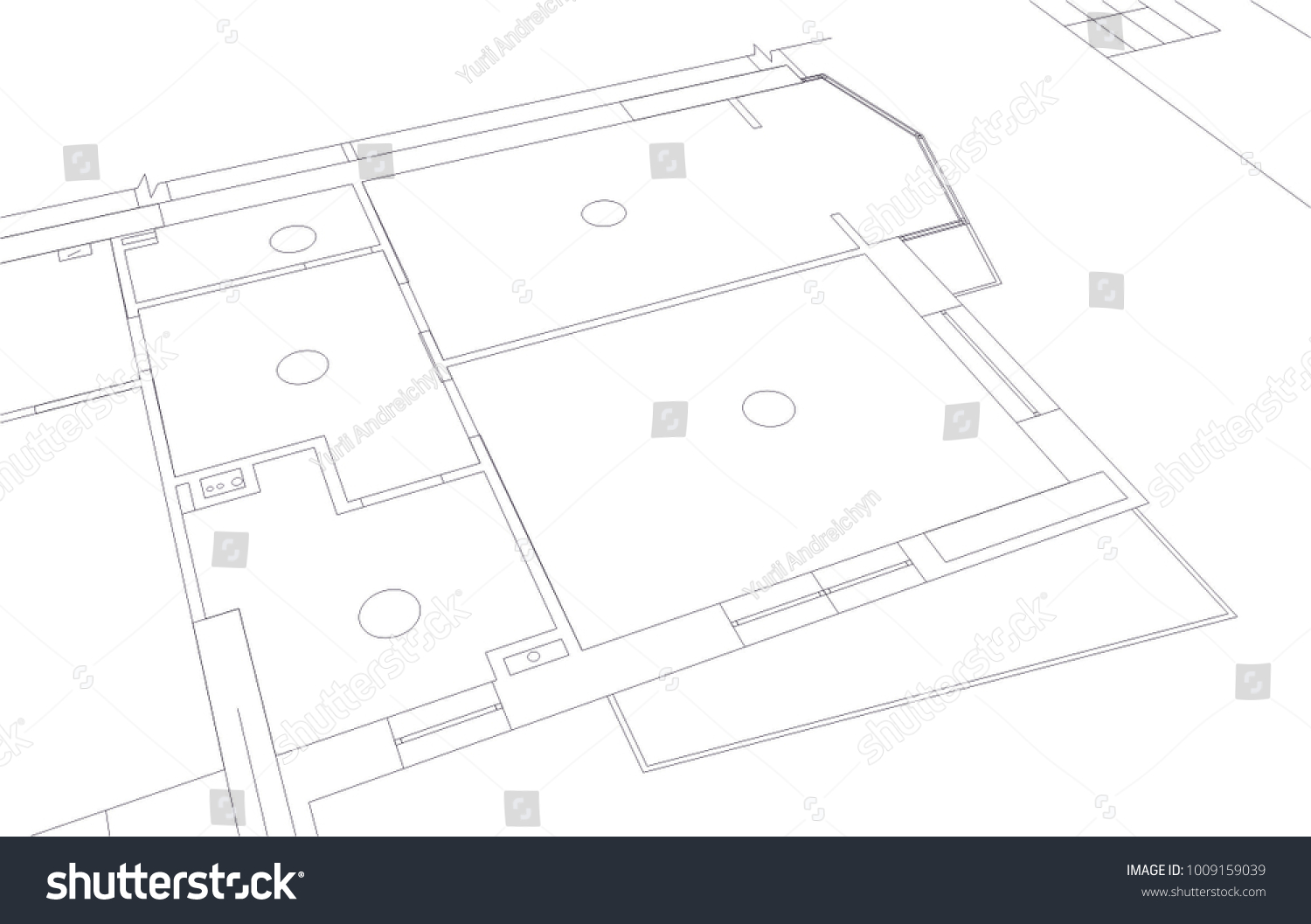 Architecture Drawing Vector Stock Vector (Royalty Free) 1009159039 ...