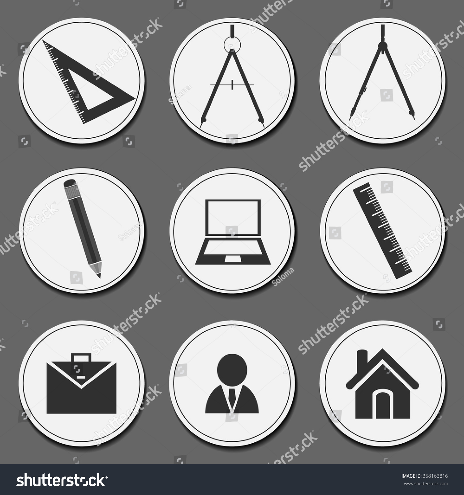 Architecture Icons: เวกเตอร์สต็อก (ปลอดค่าลิขสิทธิ์) 358163816 ...