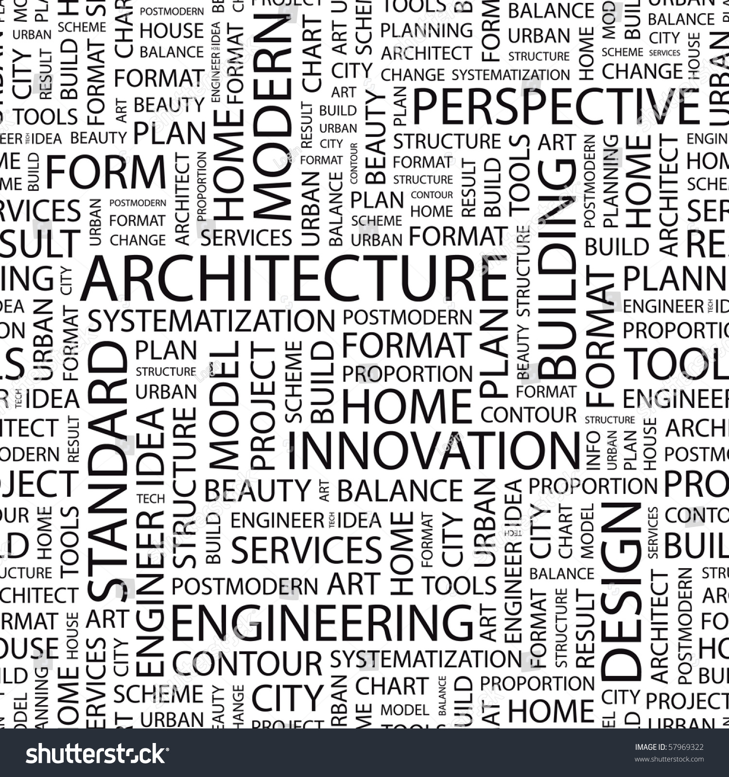 Architecture Seamless Vector Pattern Word Cloud Stock Vector (Royalty ...