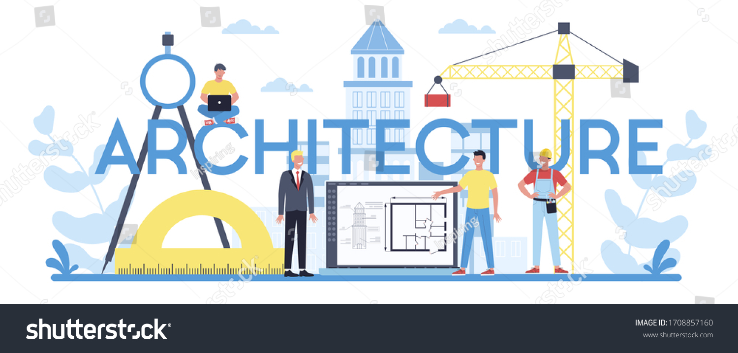 Architecture Typographic Header Concept Idea Building Stock Vector ...