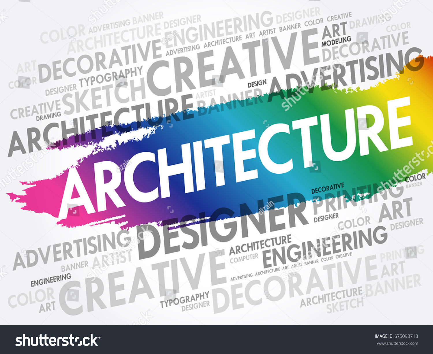 Architecture Word Cloud Creative Business Concept Stock Vector (Royalty ...