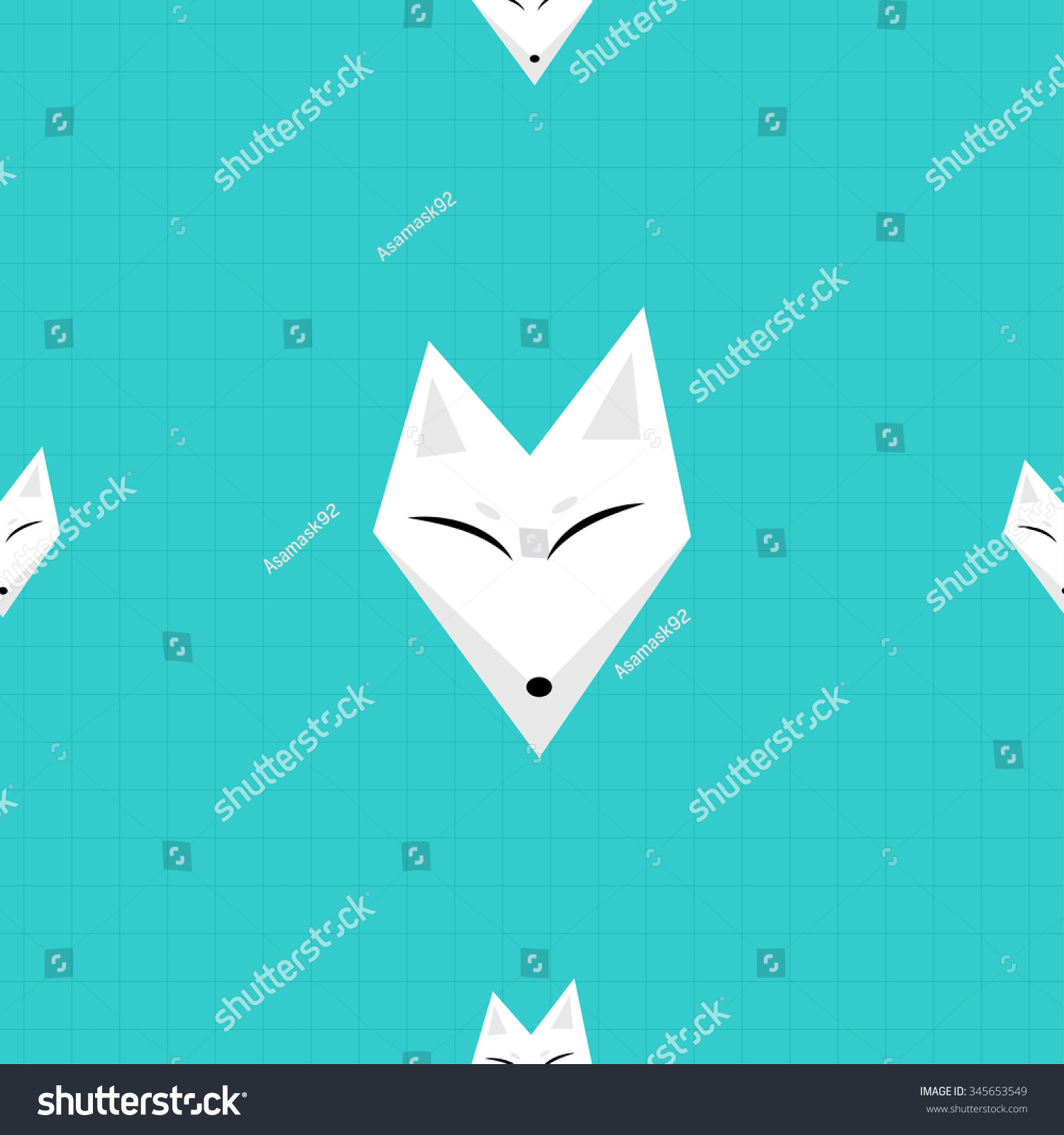 Arctic Fox Blue Background Vector Illustration Stock Vector (Royalty ...