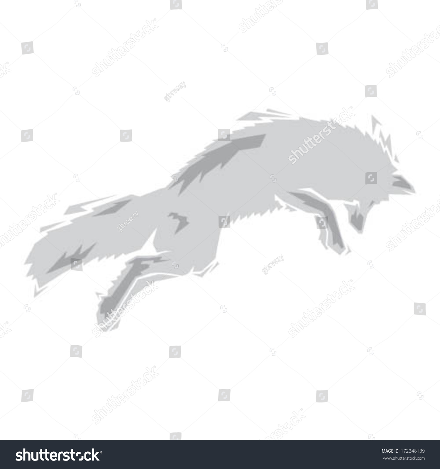 Arctic Fox Leaping Stock Vector (Royalty Free) 172348139