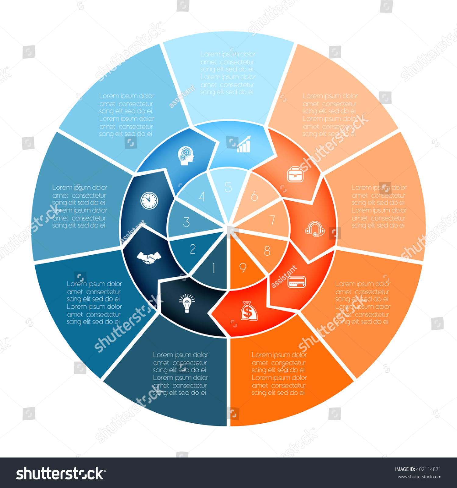 Area Chart Ring Chart Pie Chart Stock Vector (Royalty Free) 402114871