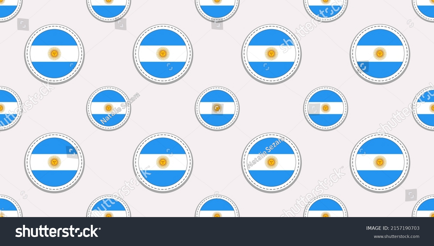 Argentine Flag Seamless Pattern Argentinian Background Stock Vector ...