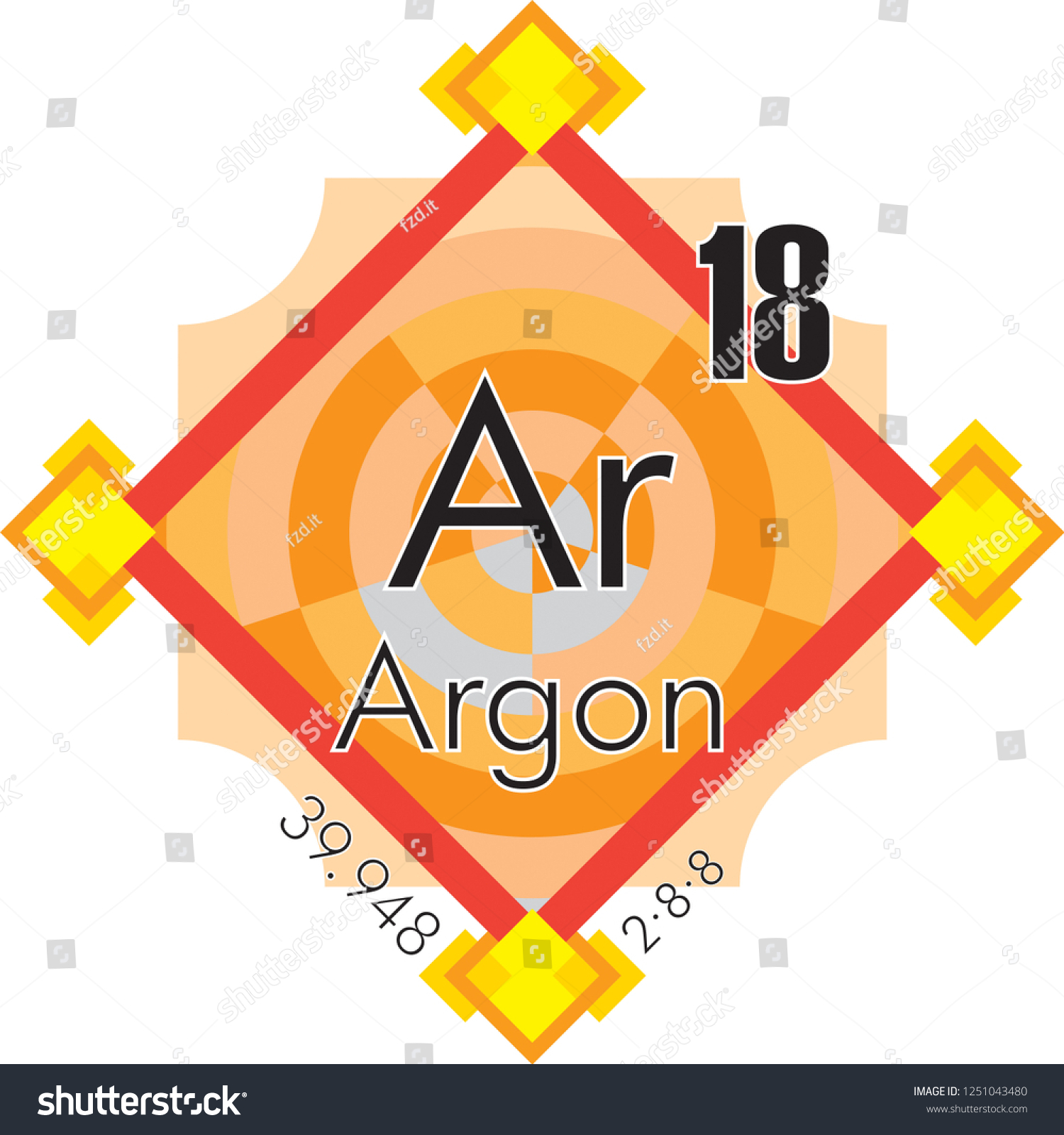 Argon Form Periodic Table Elements V3: Stock-Vektorgrafik (Lizenzfrei ...