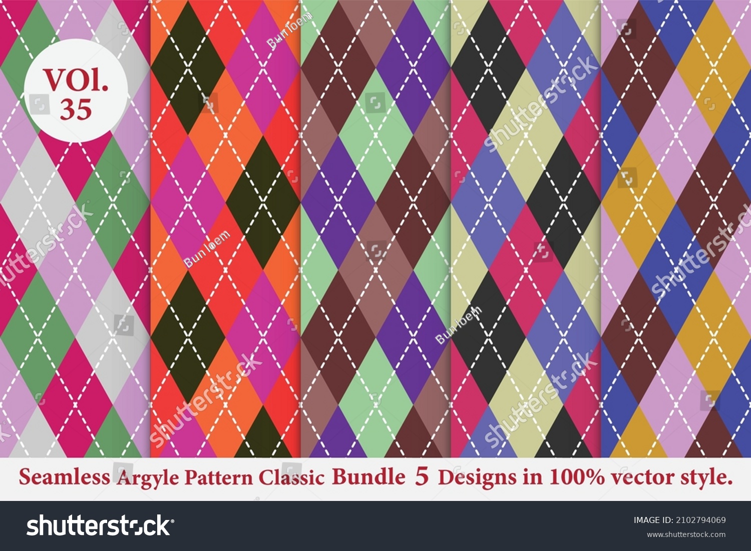 Argyle Classic Pattern Vector Bundle 5 Stock Vector (Royalty Free ...