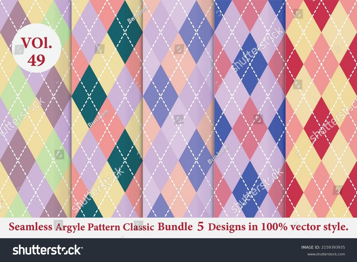 Argyle Pattern Vector Bundle 5 Designs Stock Vector (Royalty Free ...