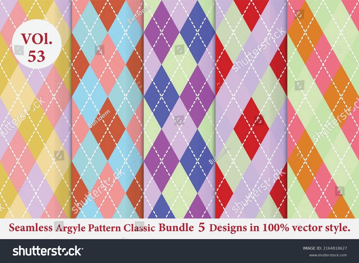 Argyle Pattern Vector Bundle 5 Designs Stock Vector (Royalty Free ...