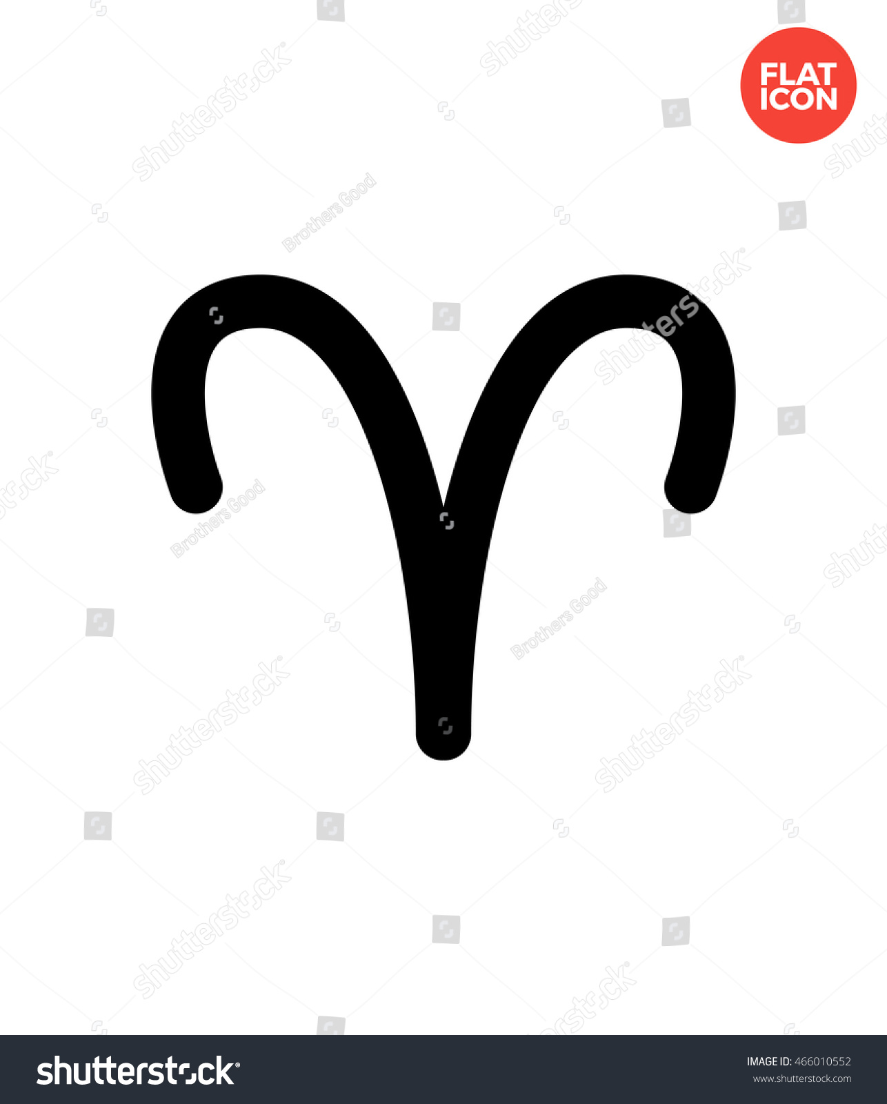 Aries Icon Flat Style Isolated Vector Stock Vector (Royalty Free ...