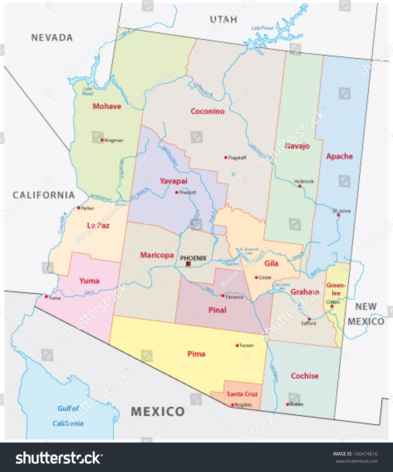 1,631 County maps arizona Images, Stock Photos & Vectors | Shutterstock