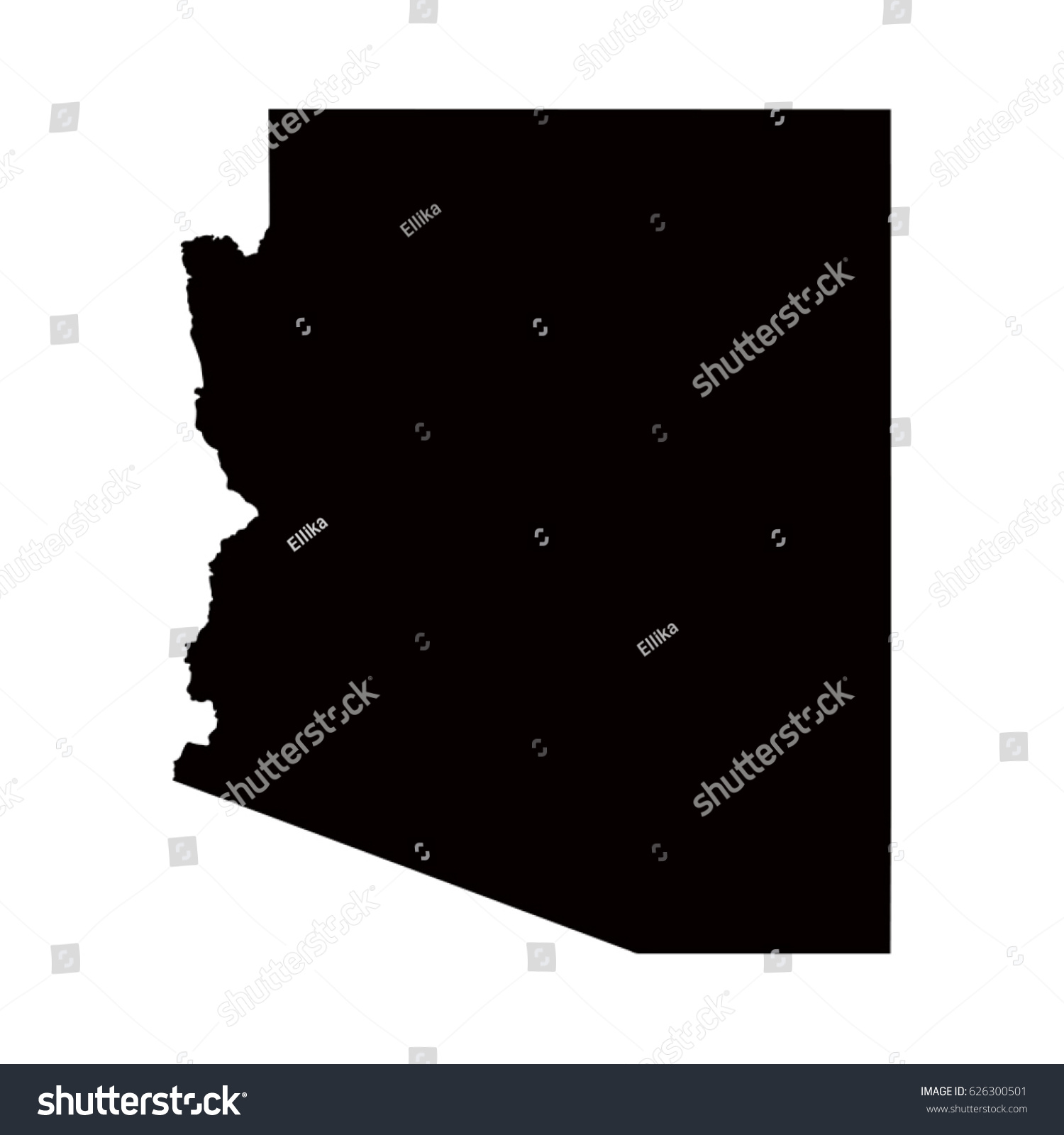 Arizona Map Vector Illustration Stock Vector (Royalty Free) 626300501